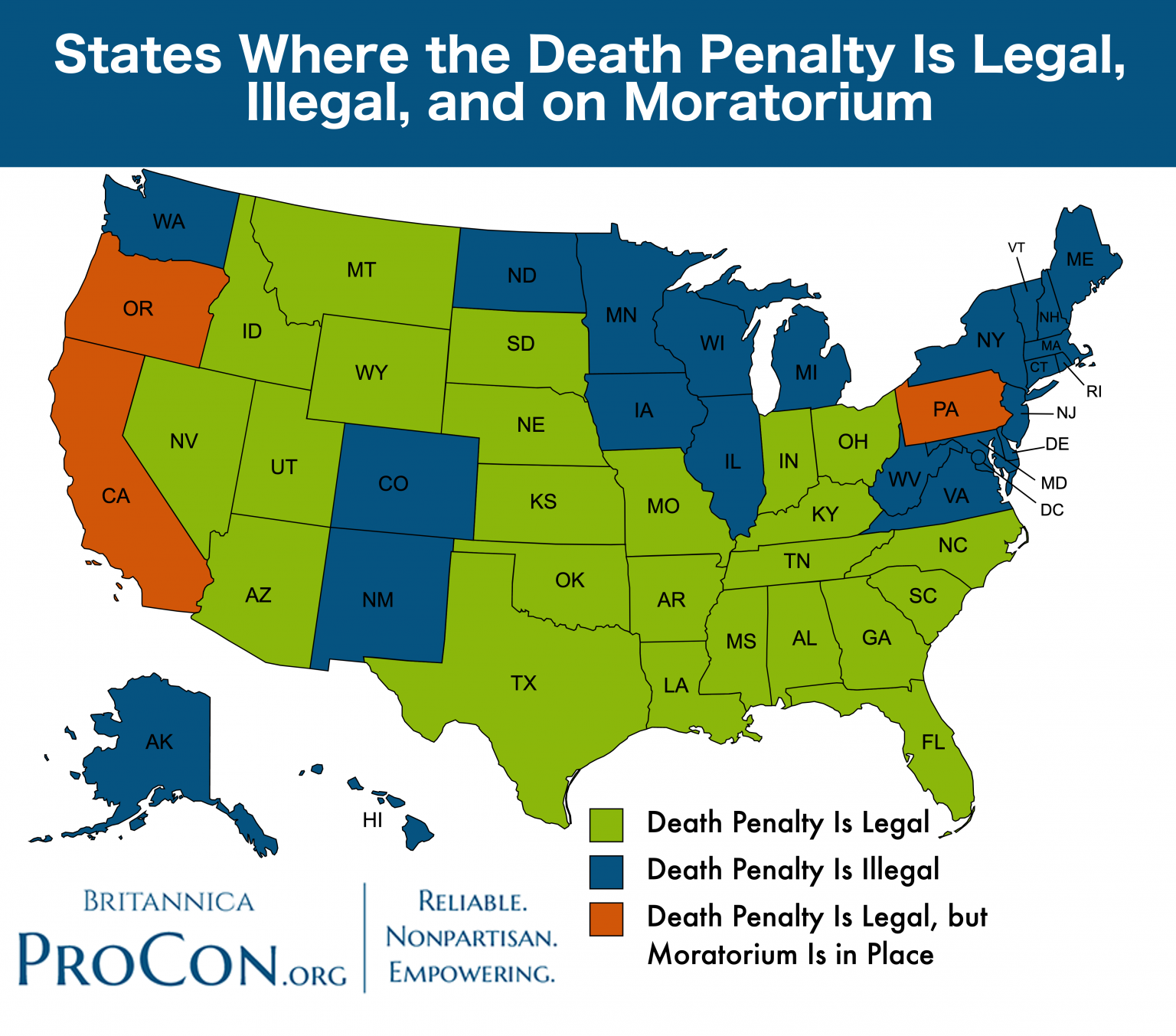 Death Penalty States Bans And Moratoriums ProCon
